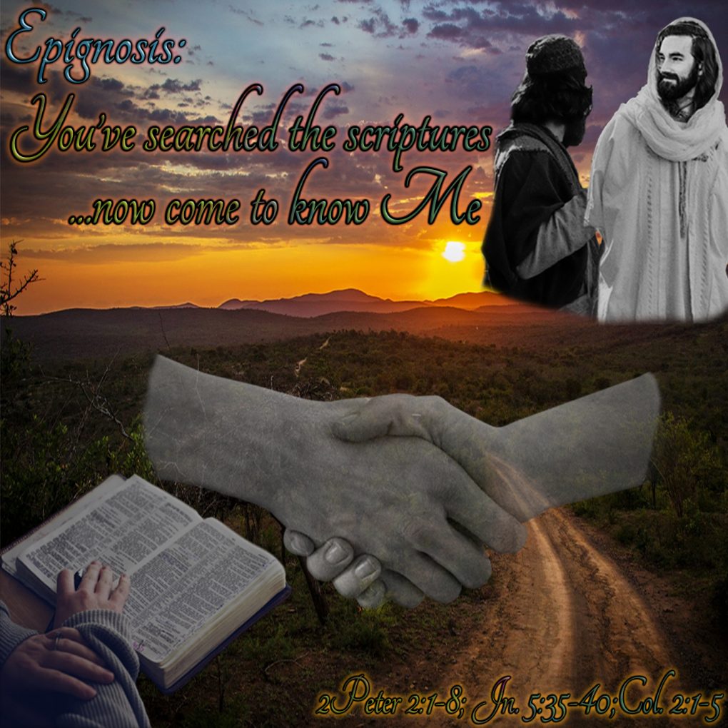 Epignosis: You've searched the scriptures... now come to know Me ...